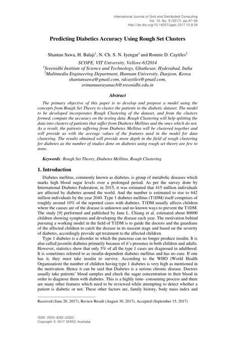 Pdf Predicting Diabetics Accuracy Using Rough Set Clusters