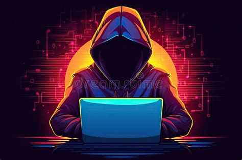 Anonymous Cute Hacker Concept Of Hacking Cybersecur Illustration Ai Generative Stock