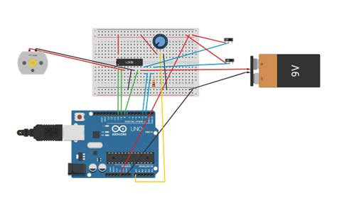Circuit Design Inversor De Giro Con Fines De Carrera Tinkercad