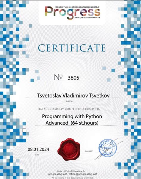 Tsvetoslav Tsvetkov On Linkedin Python Advanced Completed
