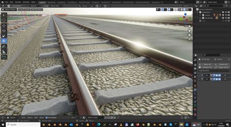 Curve Based Railroad Editor With Procedural Shader Nodes Wip 1