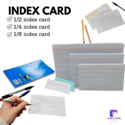 Euriandhana Shop Index Card 1 8 1 4 1 2 3x5 4x6 5x8 Index Card