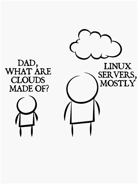 Clouds Linux Server Funny Programming Jokes Sticker For Sale By