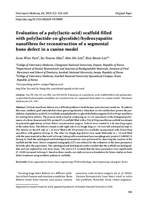 Pdf Evaluation Of A Poly Lactic Acid Scaffold Filled With Poly Lactide Co Glycolide