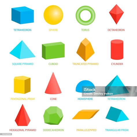 รูปทรงเรขาคณิตไอคอนรูปทรงเรขาคณิตหลากสีบนพื้นหลังสีขาว ภาพประกอบเวกเตอร์ เวกเตอร์ ภาพประกอบสต็อก