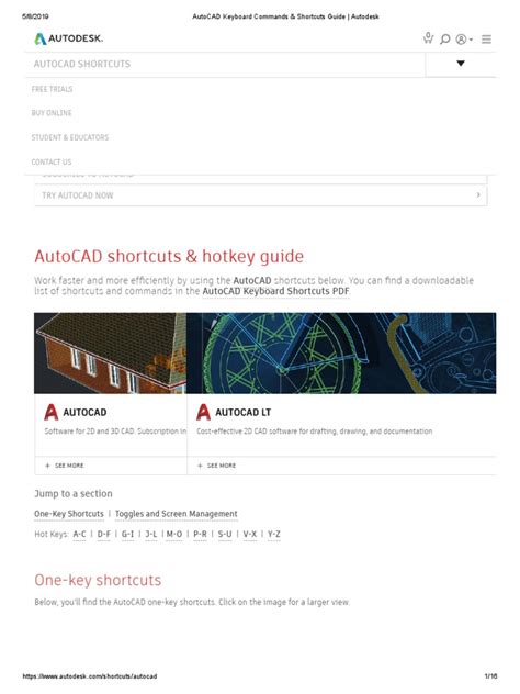 Autocad Keyboard Commands And Shortcuts Guide Autodesk Pdf Auto Cad 3 D Computer Graphics