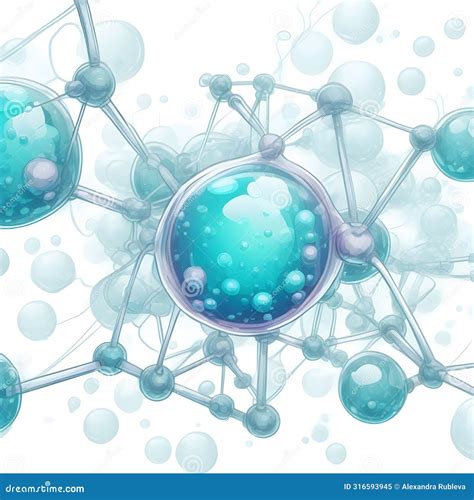 Visualization Of The Molecular Structure In The Texture Of Glass Atomic Grid On The Background