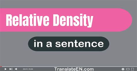 Relative Density In A Sentence