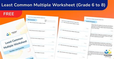[free] Least Common Multiple Worksheet