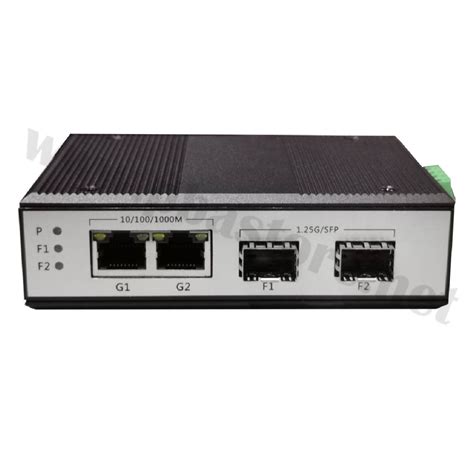 Industrial Switch Hub 2 Port Rj45 2 Sfp 10 100 1000m เป็นอุปกรณ์เชื่อมต่อเน็ตเวิร์คเพื่อกระจาย