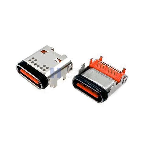 防水type C连接器 24p沉板type C母座 快充type C接口 航宏电子