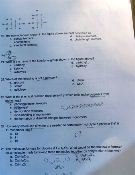 In The Figure Above Are Best Described As 20the Two Molecules Shown Cis Trans Isomers Optical