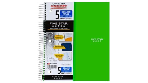 Mead Five Star College Ruled Notebook 5 Subject Delivery Near Me Doordash