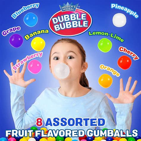 Dubble Bubble Assorted 1 Inch Gumballs 4 5lb Bulk Bag For Vending