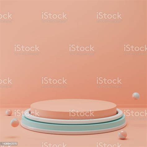 3d 렌더링 실린더 연단 받침대 스탠드 전시 무대 분홍색 배경의 제품 프레젠테이션 0명에 대한 스톡 사진 및 기타 이미지 0