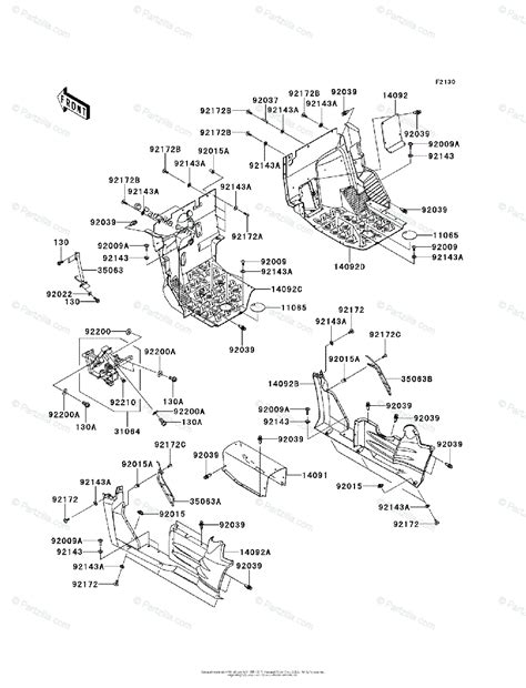 Kawasaki Side By Side 2013 Oem Parts Diagram For Frame Fittingsfront