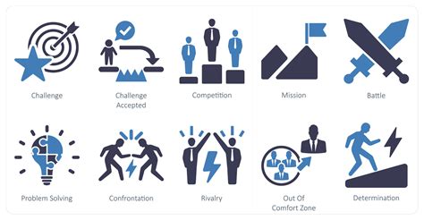 A Set Of 10 Challenge Icons As Challenge Challenge Accepted