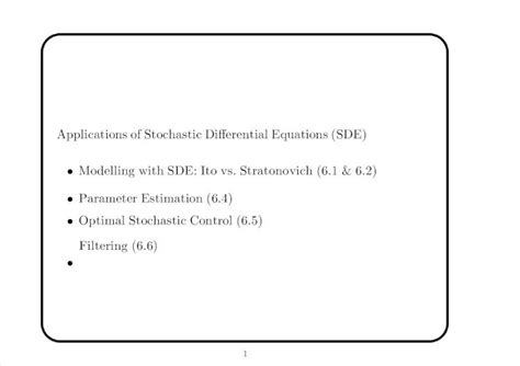 Pdf Applications Of Stochastic Differential Equations Dokumen Tips
