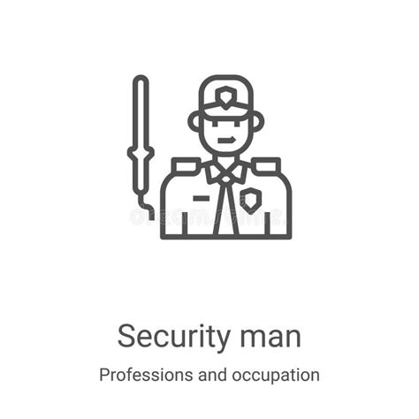Security Man Icon Vector From Professions And Occupation Collection Thin Line Security Man