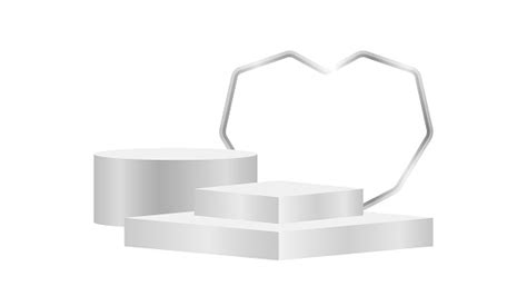 럭셔리 받침대 실버 3d 와 하트 모양 화장품 제품 디스플레이 쇼를위한 실버 받침대 서클 박스 디럭스 승리 위치를위한 금속 연단 무대 쇼 제품 장소 장식을위한 원 스탠드