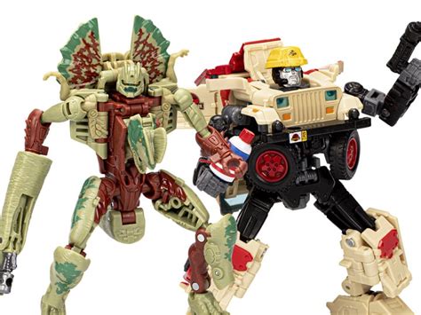 Transformers Collaborative Jurassic Park X Transformers Dilophocon And Autobot Jp12 Exclusive Two Pack