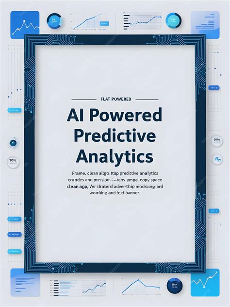 Flat Ai Powered Predictive Analytics Frame Concept As A Clean Border Frame With Data Graphs And