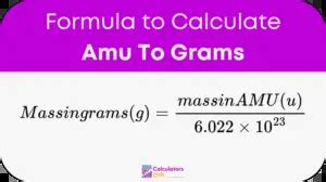 Amu To Grams Calculator
