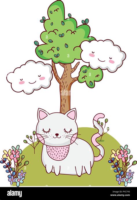 Cat Walking Outdoors Stock Vector Images Alamy