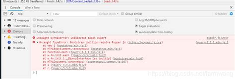 Uncaught Syntaxerror Unexpected Token Export Popperjsuncaught
