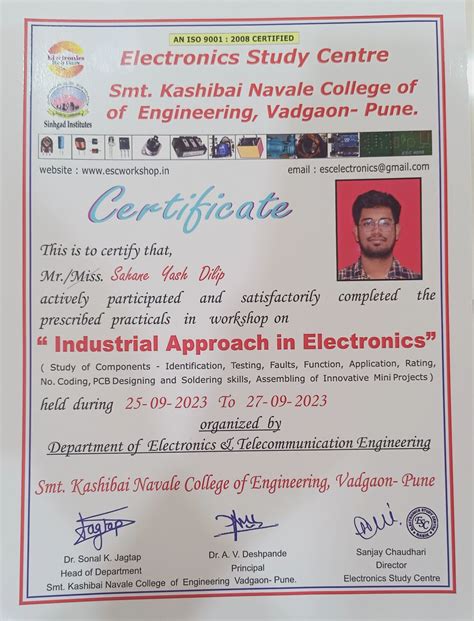Delighted To Have Participated In An Illuminating Electronics Workshop Yash Sahane