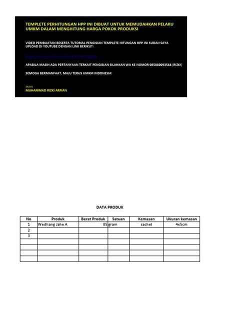 Template Hpp Untuk Umkm Pdf