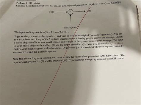 Solved Problem Points Consider The System Shown Below Chegg