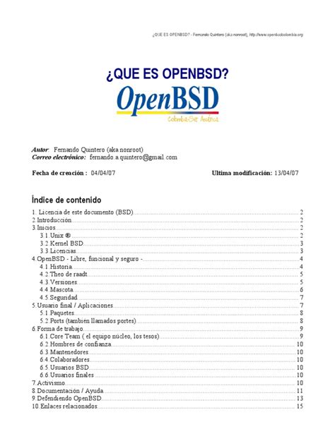 que es openbsd pdf pdf berkeley software distribution unix