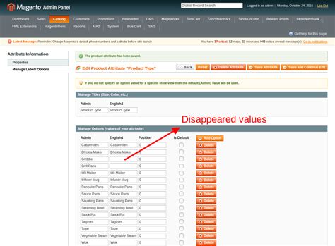 magento 1 9 manage option value of attribute option disappears