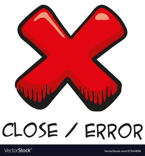 Icon Button Error Delete Fault Letter X Royalty Free Vector