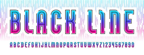 트렌디 한 색상의 알파벳 산세리프 글꼴 미래 그라데이션 문자와 숫자 벡터 일러스트 10eps 0에 대한 스톡 벡터 아트 및 기타