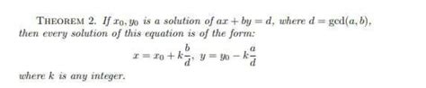 solved theorem 2 if x0 y0 is a solution of a x b y d where d gcd a