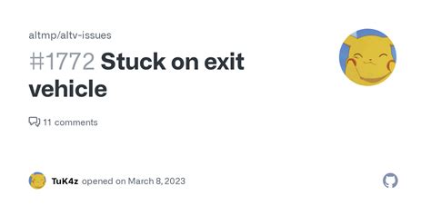 Stuck On Exit Vehicle · Issue 1772 · Altmpaltv Issues · Github