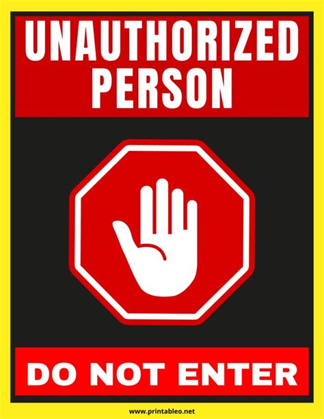 Unauthorized Person Not Allowed Logo