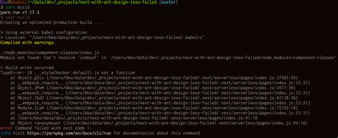 Failed To Build Custom Less Files In `with Ant Design Less` Sample With `target Serverless