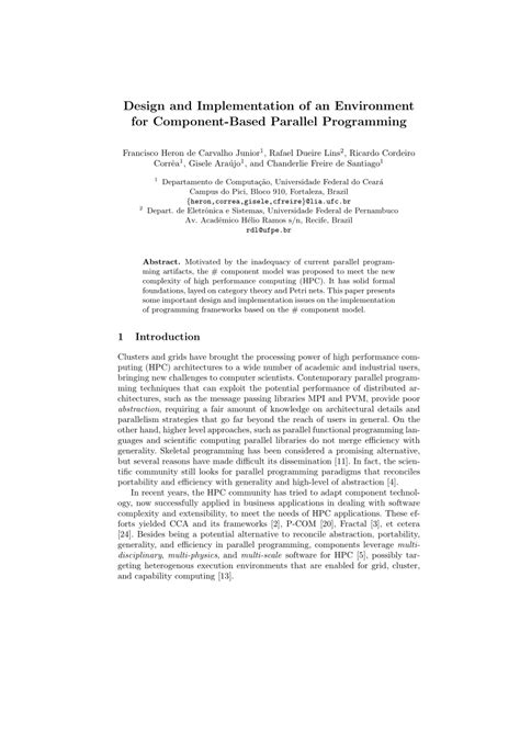 Pdf Design And Implementation Of An Environment For Component Based