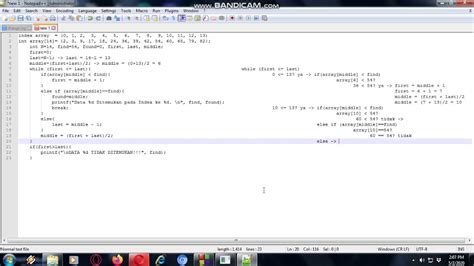 Tutorial Arrray Sequential Dan Binary Search Bahasa C Youtube