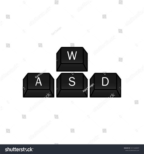 Computer Gamer Keyboard Wasd Keys Wasd Stock Vector Royalty Free Shutterstock