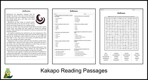 Earthworms Reading Comprehension And Word Search Teaching Resources
