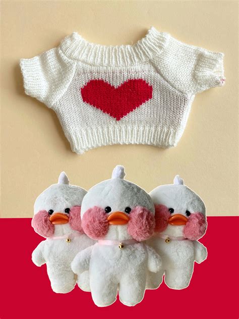 Купить Свитер Лалафанфан Одежда для Уточки Утки Лала Фанфан отдельно Белый с сердечком цена 150