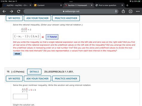 Solved Solve The Rational Inequality Enter Your Answer