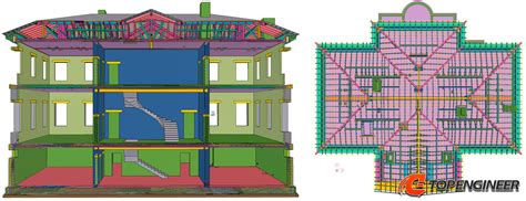 Private House In Tekla Structures Top