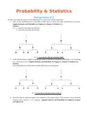 Probability Stat Assignment 2 Docx Probability Statistics Assignment 2 Provide A