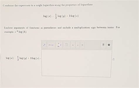 Solved Condense The Expression To A Single Logarithm Using