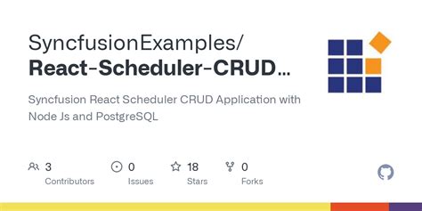 Github Syncfusionexamplesreact Scheduler Crud Nodejs And Postgresql Syncfusion React
